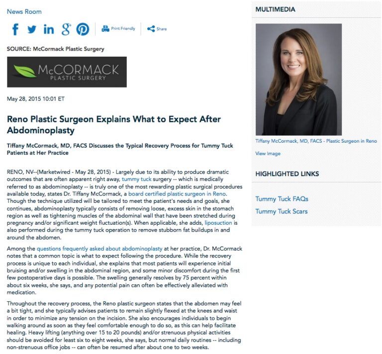 Reno Plastic Surgeon Explains What to Expect After Abdominoplasty ...